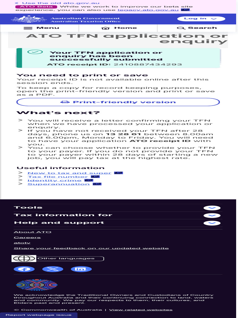 ATO TFN Application Guide | PDF | Finance & Money Management