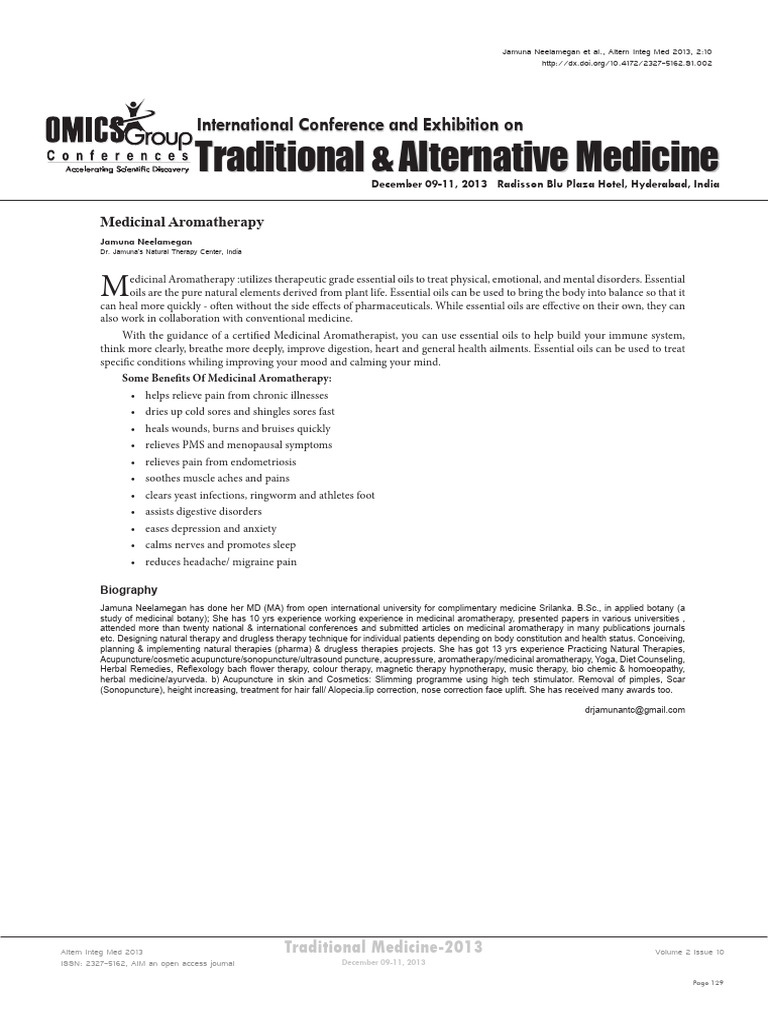 Traditional and Alternative Medicine Med | PDF | Aromatherapy ...