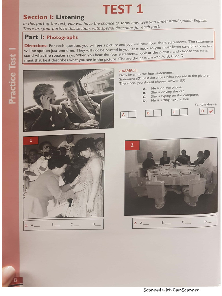 TOEIC Practice Test 1 Listening | PDF