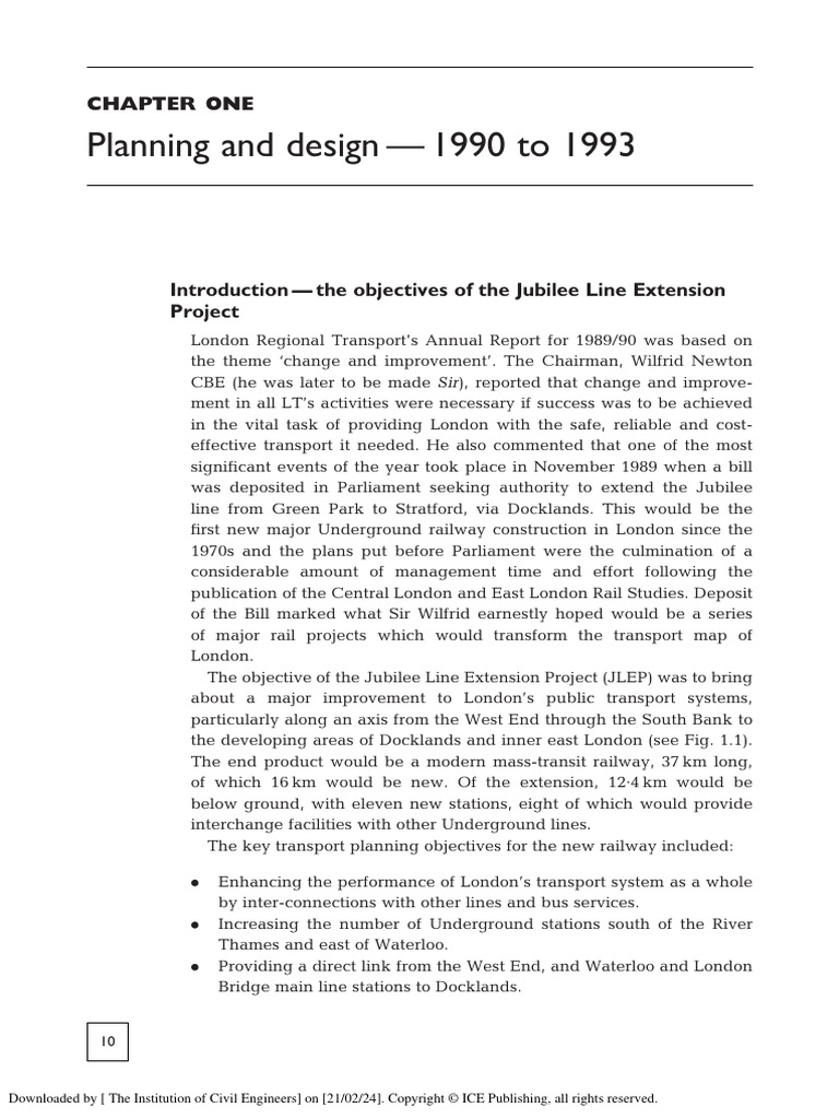 Introduction - The Objectives of The Jubilee Line Extension Project ...