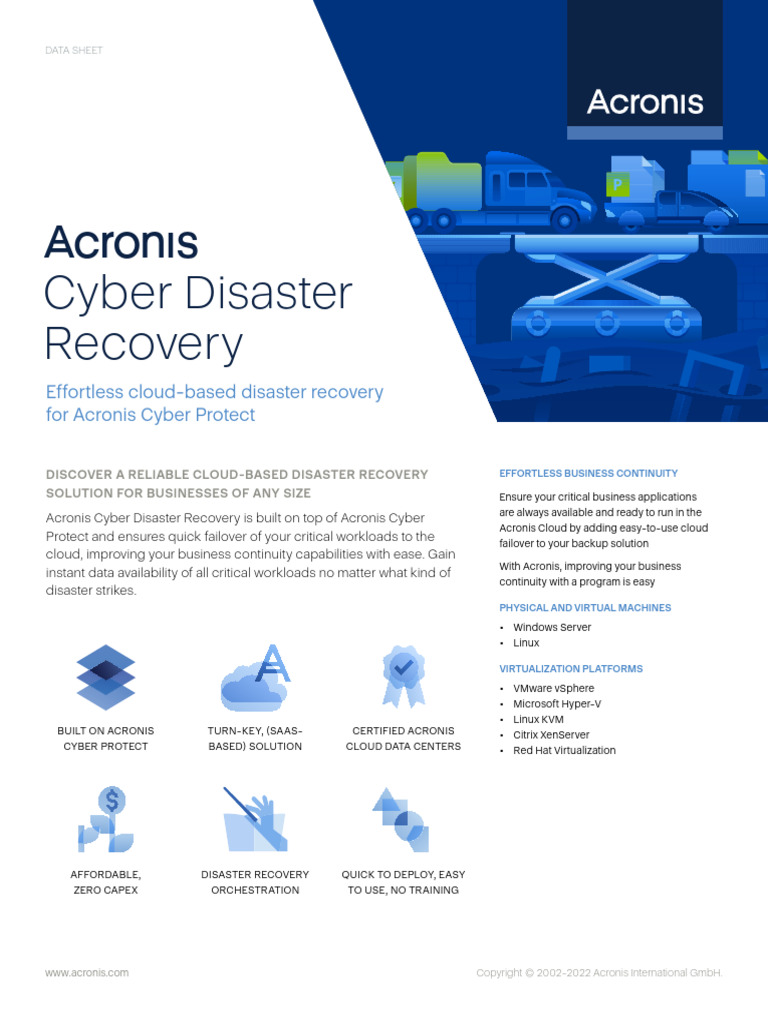 Data Sheet Acronis Cyber Disaster Recovery En Us 220919 Pdf Cloud