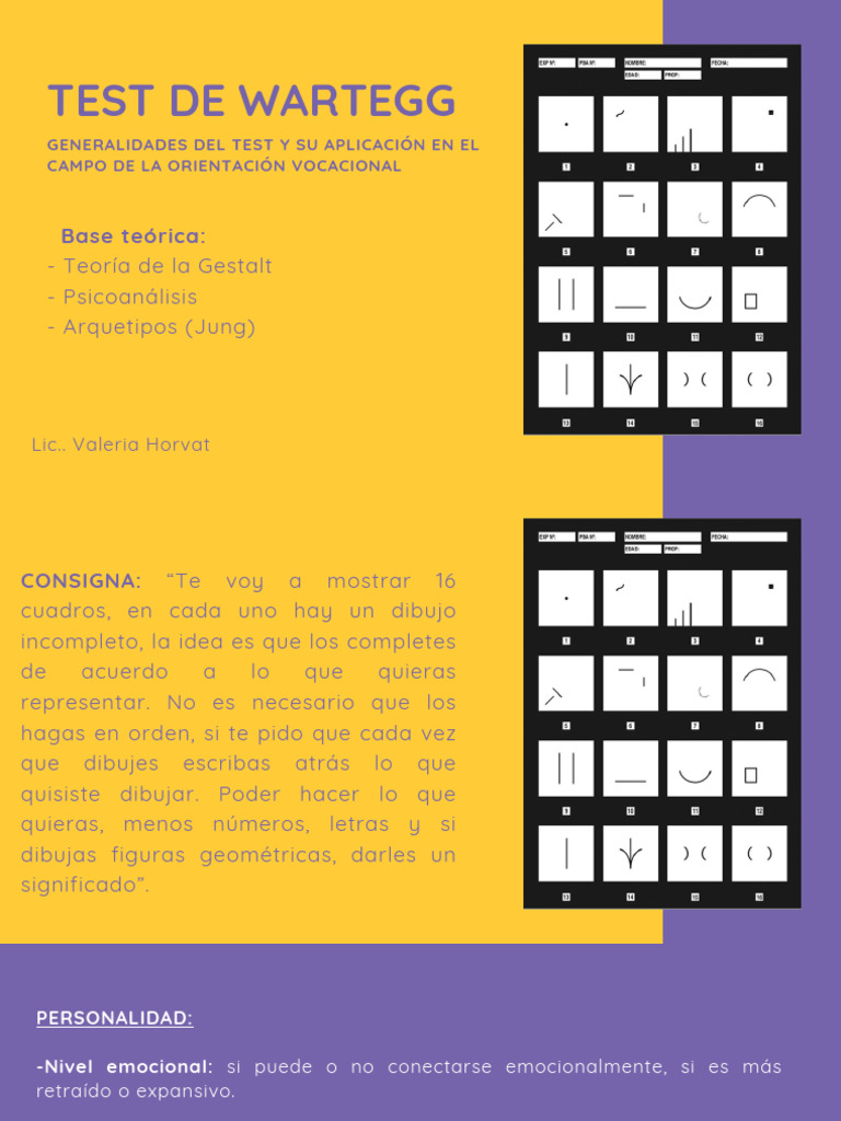 Test de Wartegg: Orientación Vocacional | PDF | Pensamiento | Dibujo