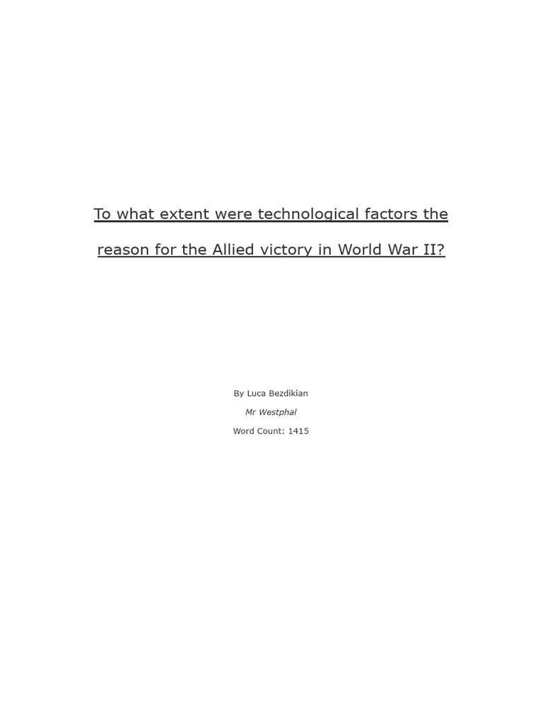 History Essay Draft WW2 | PDF | Cryptanalysis | Bletchley Park