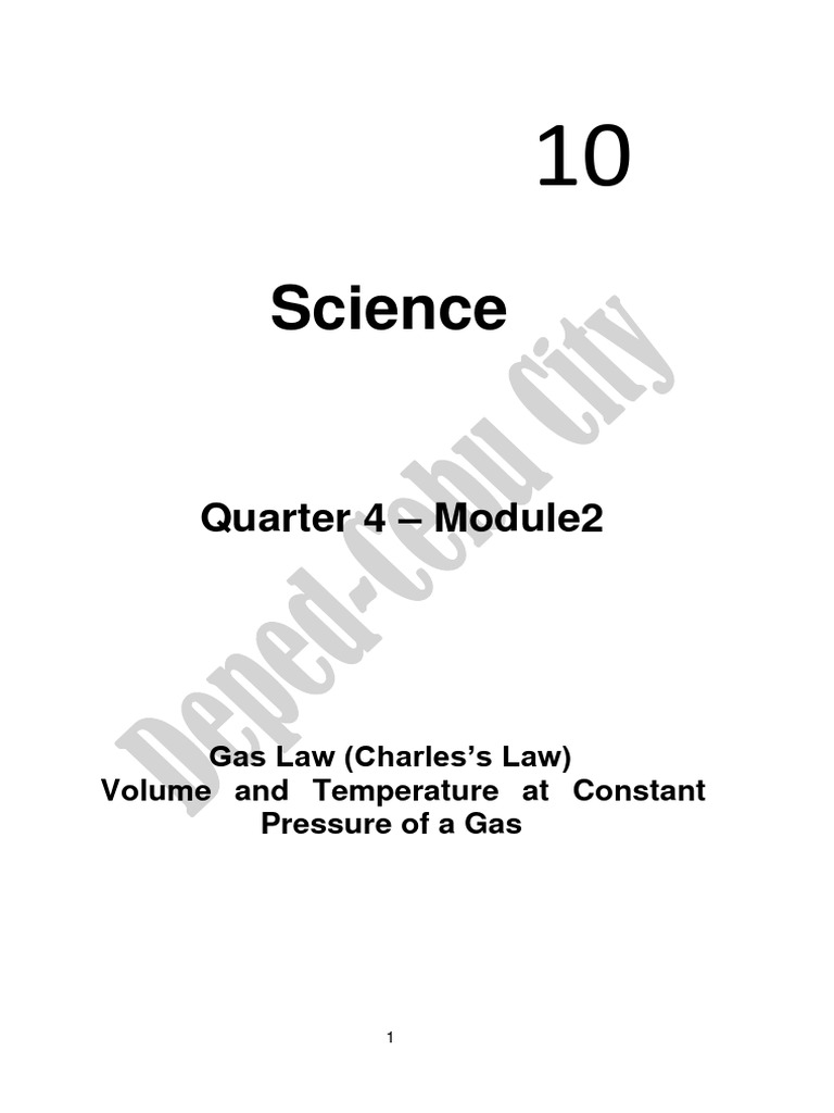 Science 10 Q4 Module 2 | PDF | Gases | Temperature
