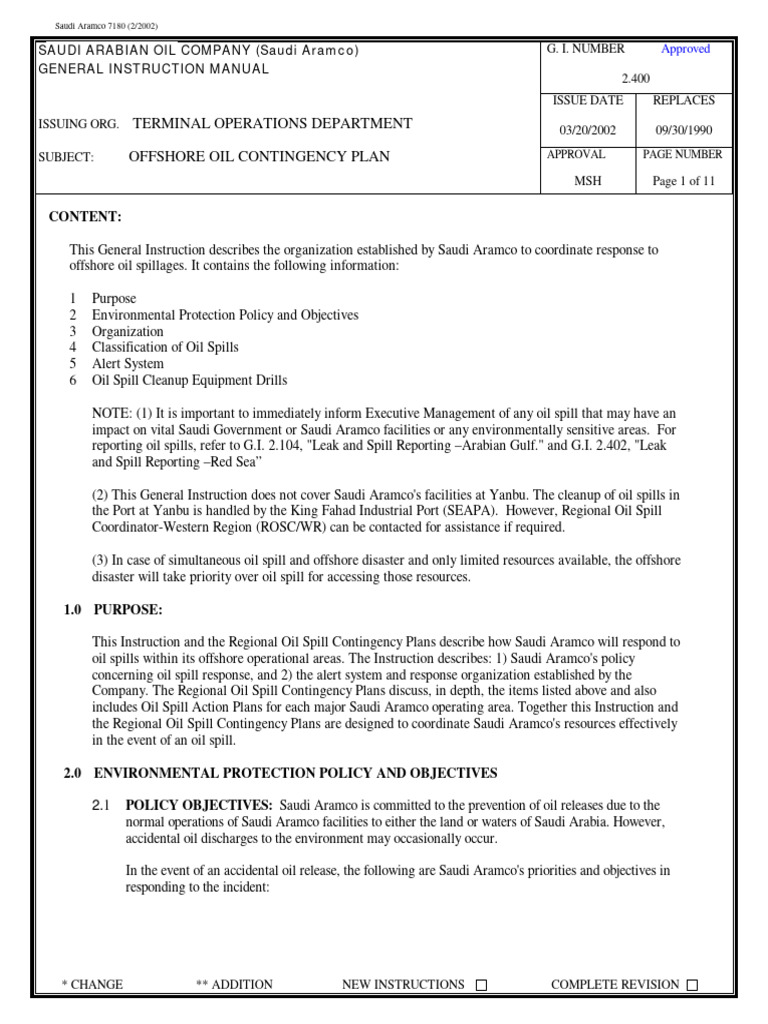 Offshore Oil Spill Response Guide | PDF | Oil Spill | Saudi Arabia