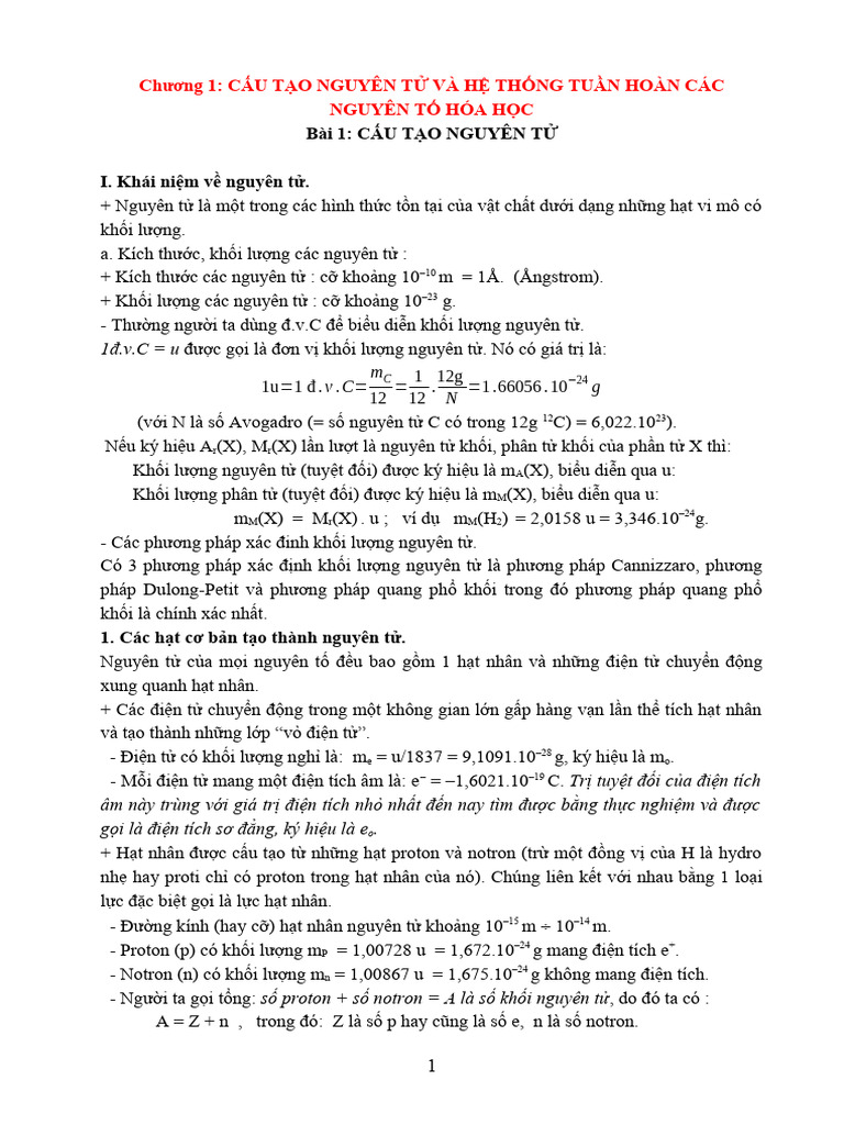 Chuong 1 Cau Tao Nguyen Tu Va Bang HTTH | PDF