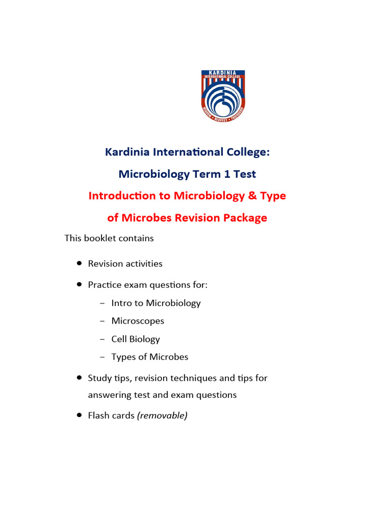 Microbiology Test Revision Guide | PDF | Bacteria | Cell (Biology)