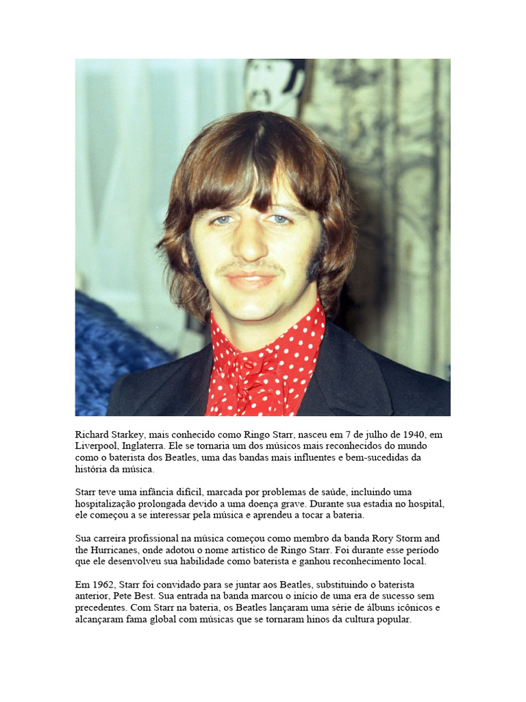 Biografia de Ringo Starr | PDF | Ringo Starr | Os Beatles