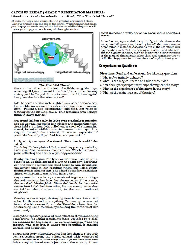 English Catch Up Friday ( Grade 7 Remediation Material) | PDF