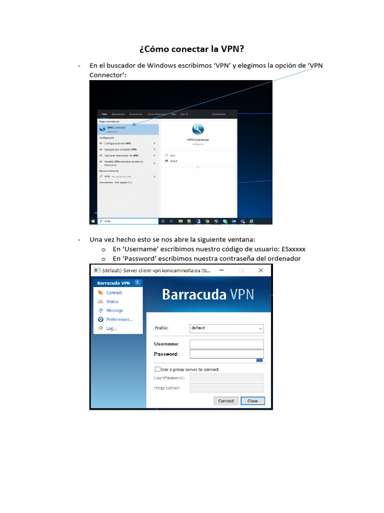Pasos conectar VPN-Barracuda | PDF