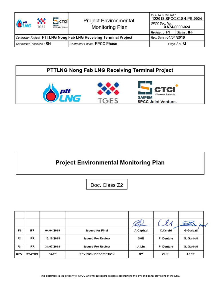 SPCC C SH PR 0024 Project Environmental Monitoring Plan F1 | PDF ...