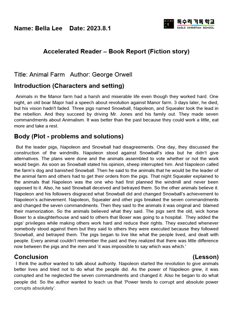 Book Report_Animal Farm | PDF