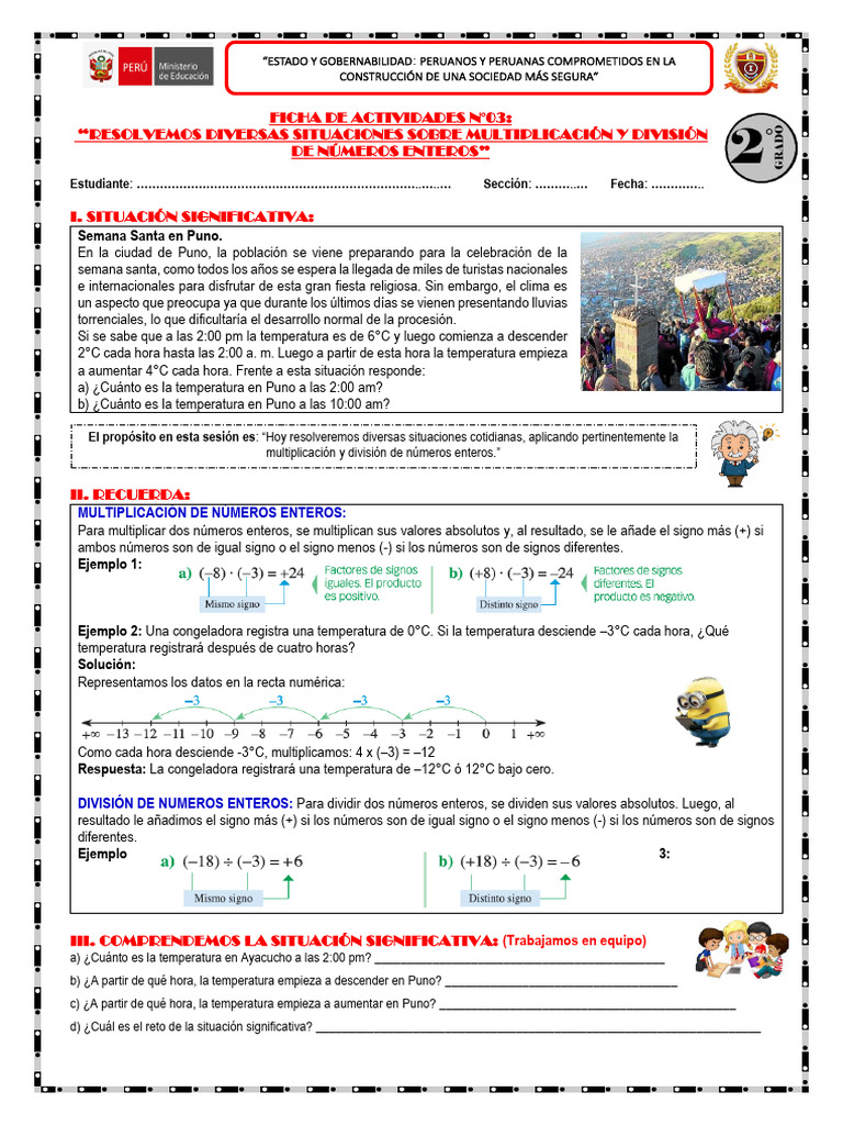 Ficha 3-2do-Ua1-2024 | PDF | Entero