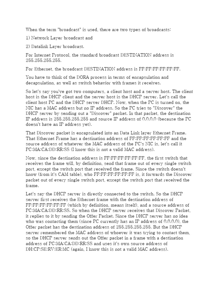 DHCP - DORA | PDF | Network Switch | Internet Protocols