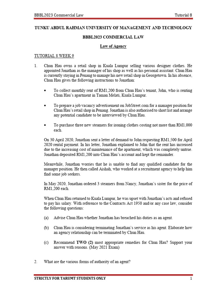 Tutorial 8 BBBL2023 | PDF