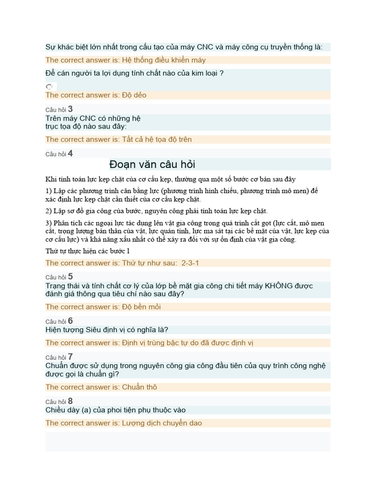 câu hỏi kt ctn | PDF