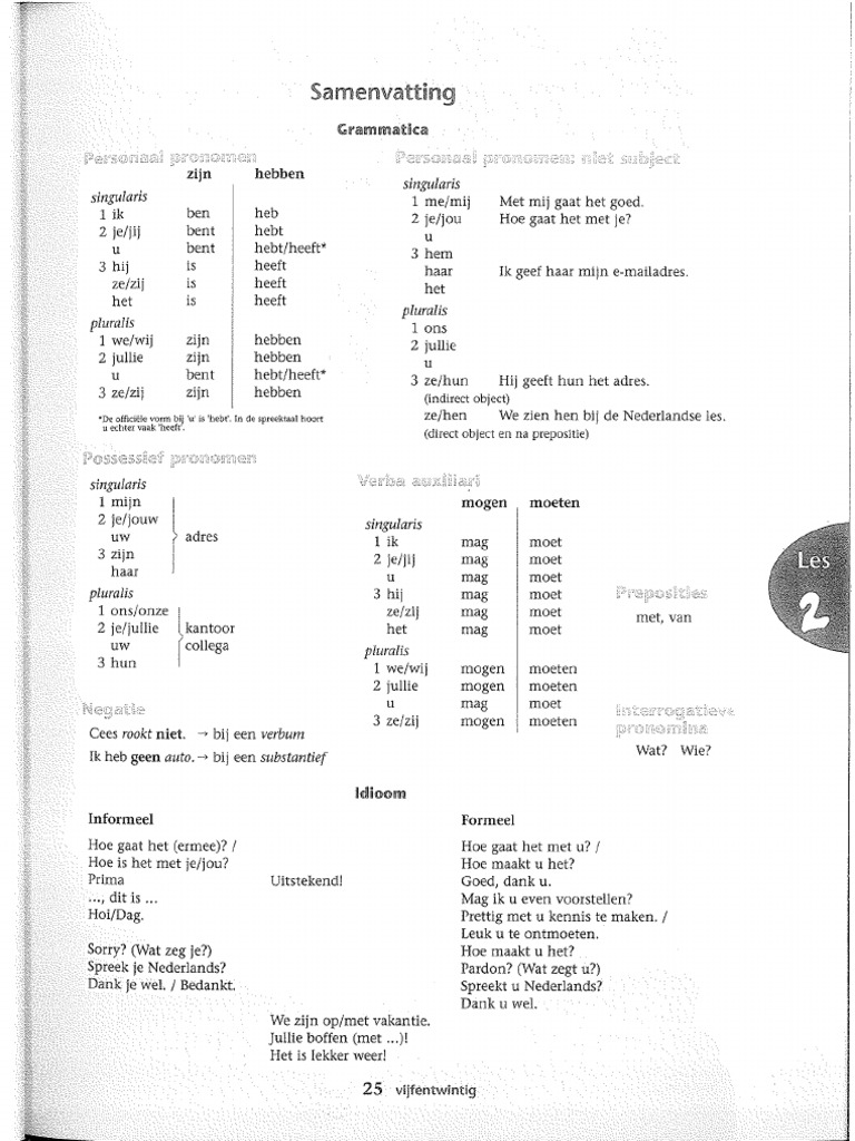 Taal Vitaal - Tekstboek Les 1 - 7 | PDF