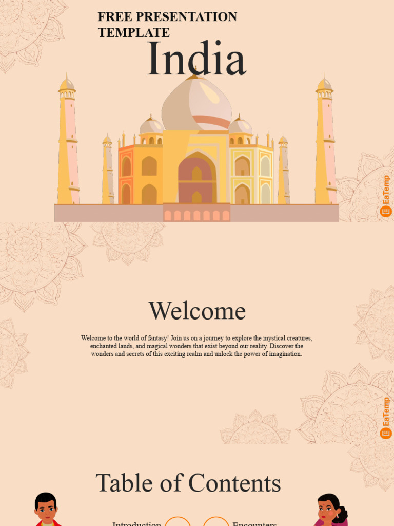 India PowerPoint Template by EaTemp | Download Free PDF | Fantasy | Dragon