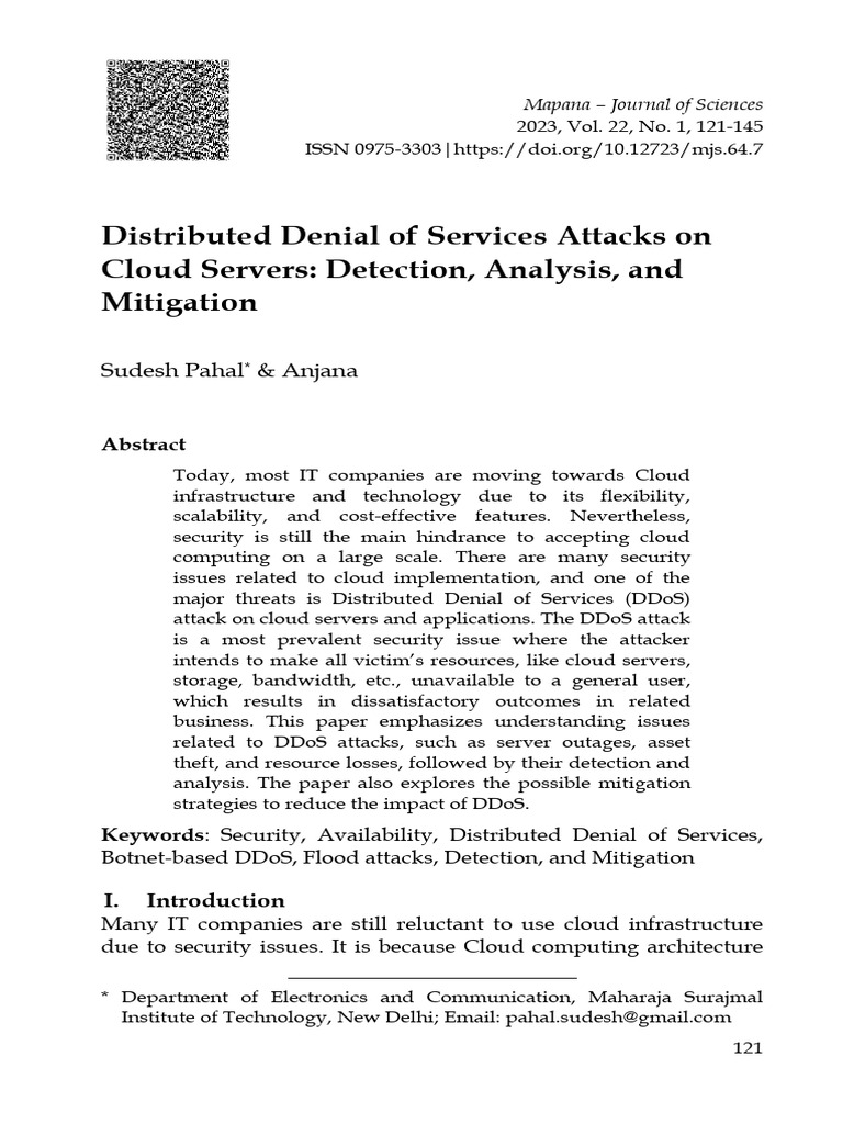 mapana published paper | PDF | Denial Of Service Attack | Computer Network