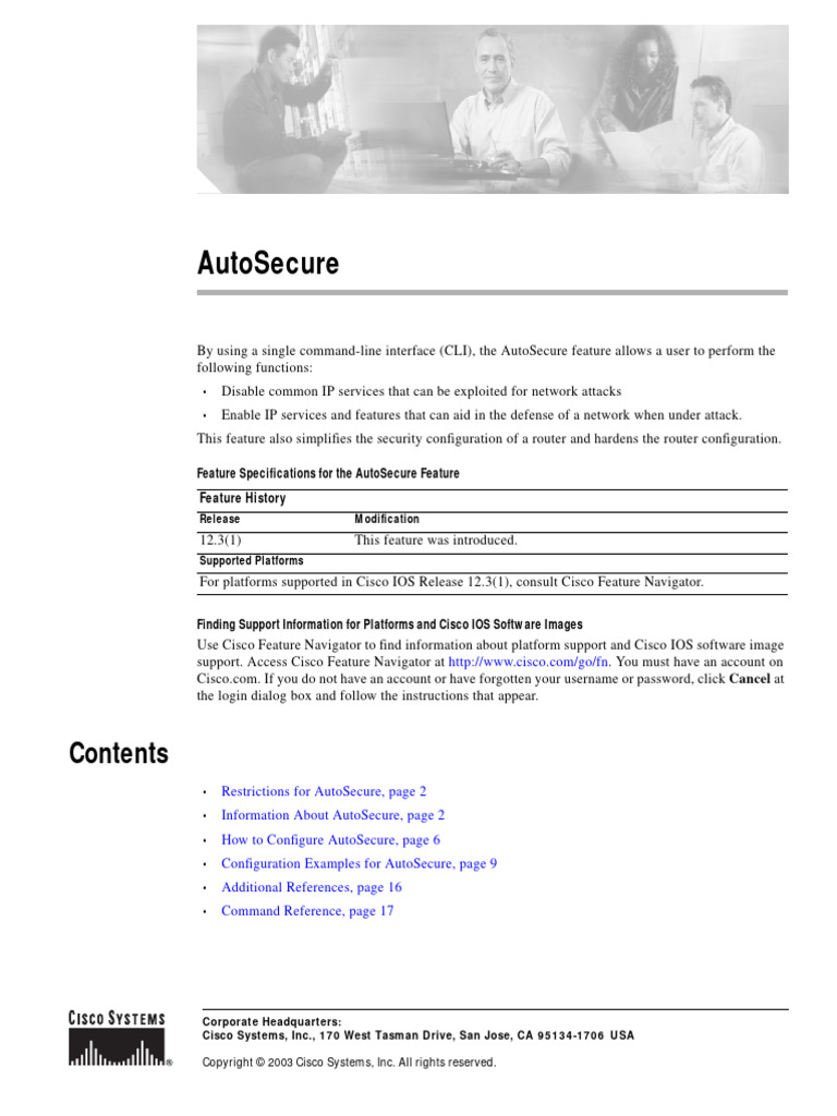 AutoSecure CiscoRouter | PDF | Computing | Computer Science