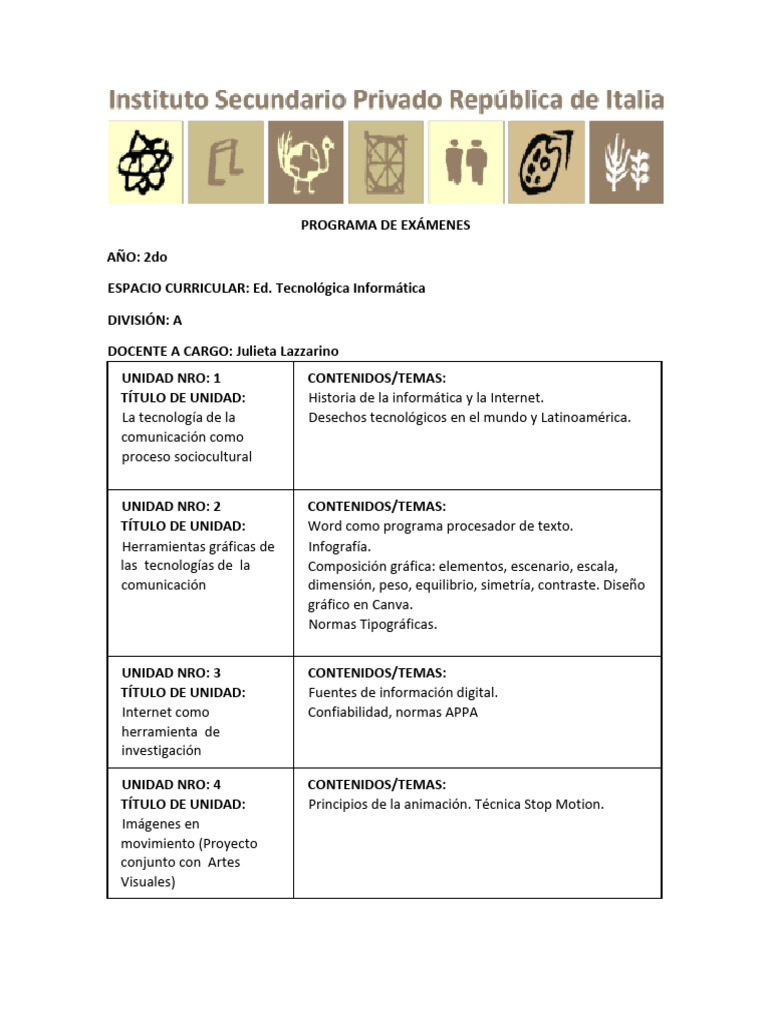ED TECNOLÓGICA - Informática - PROGRAMA 2024 | PDF | Infografia
