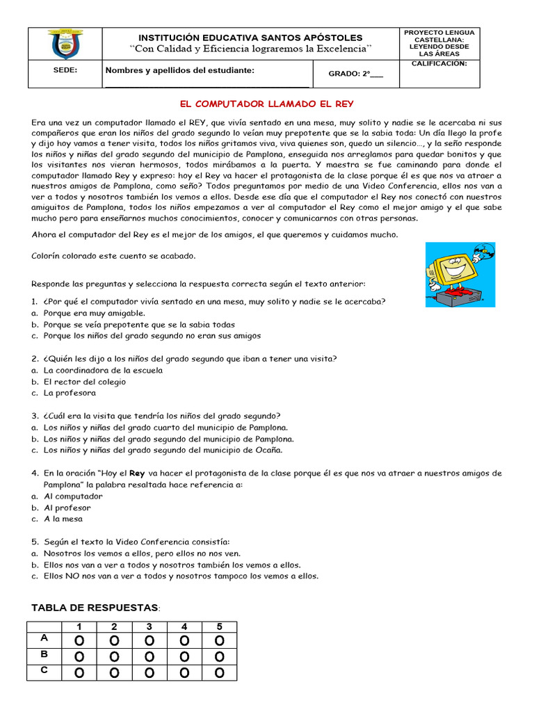 Comprension Lectora Grado Segundo Pdf