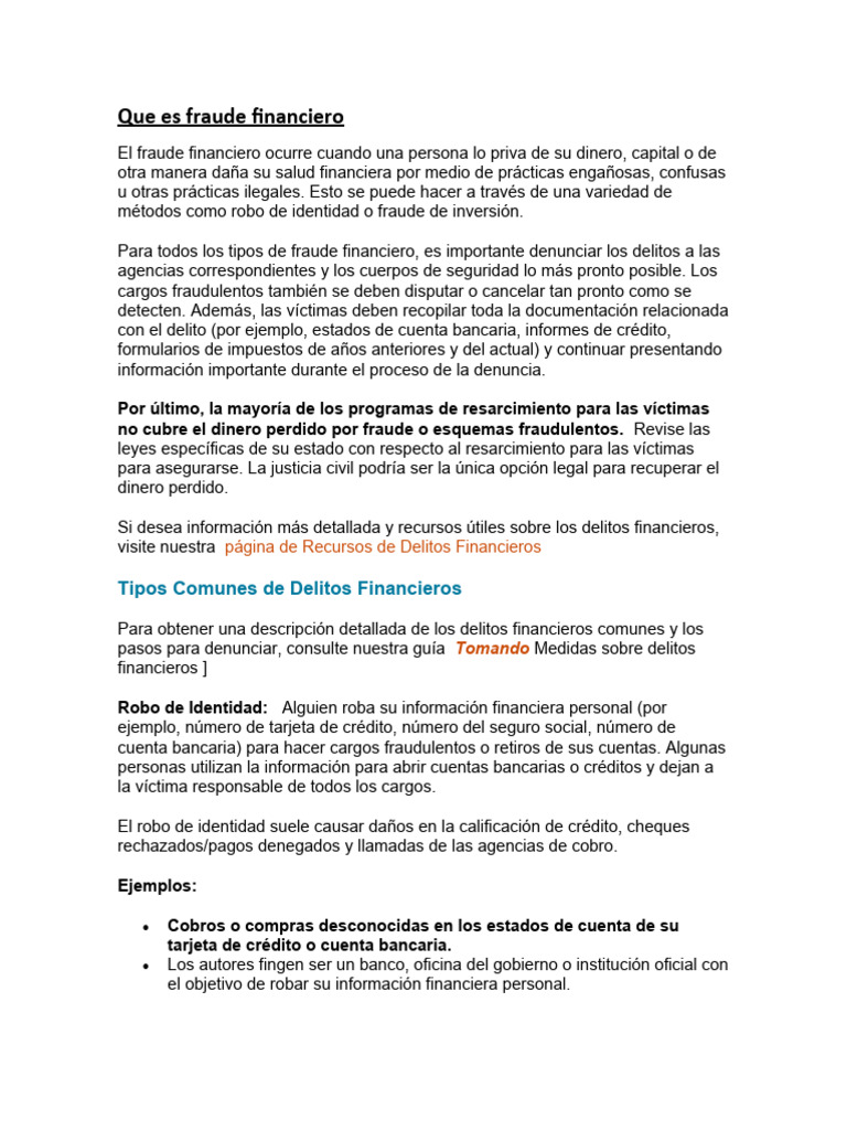 Que Es Fraude Financiero | PDF | Business