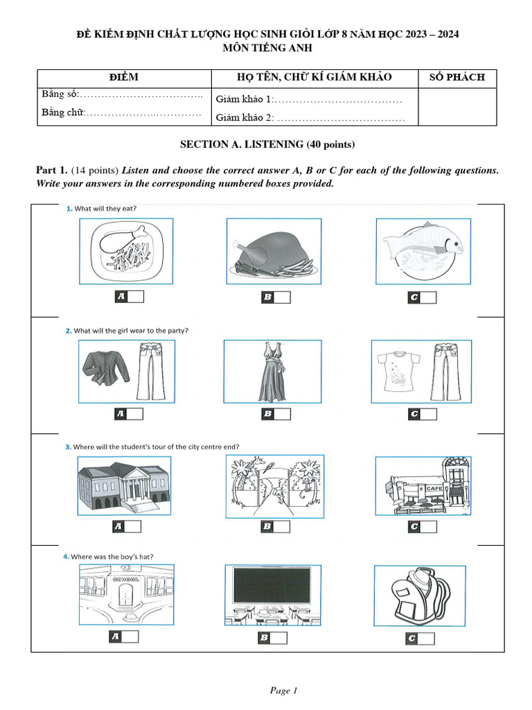 ĐỀ HSG ANH 8 - | PDF | Books | Internet