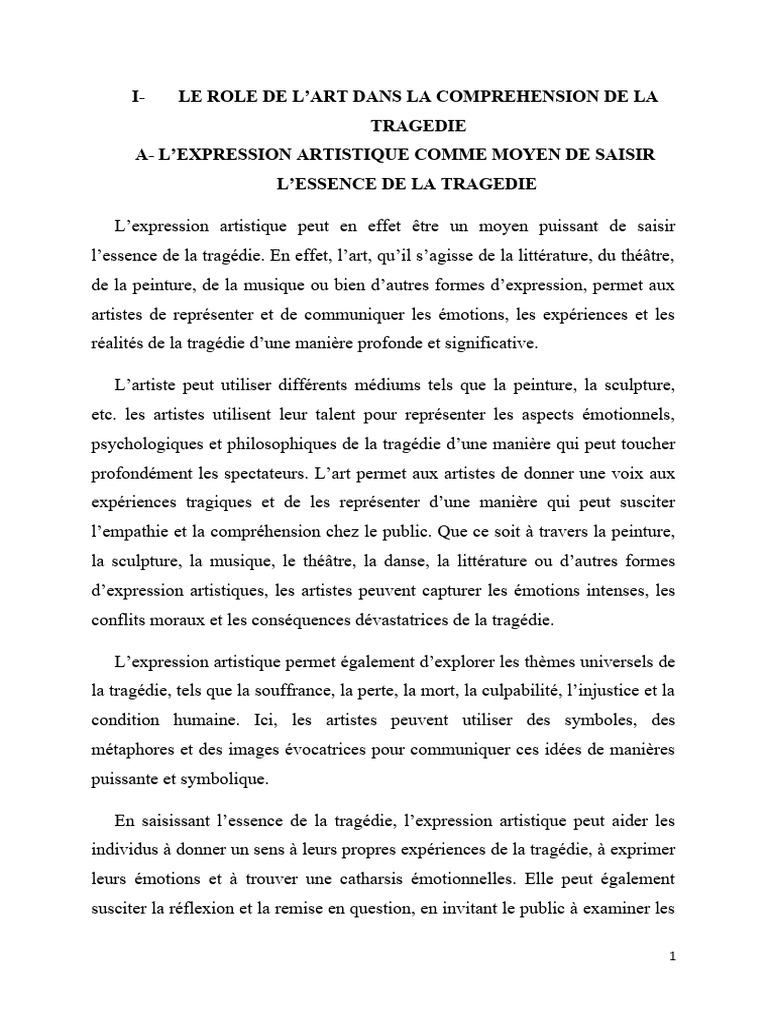 L'Art et la Tragédie : Émotions Capturées | PDF | Esthétique | Émotions