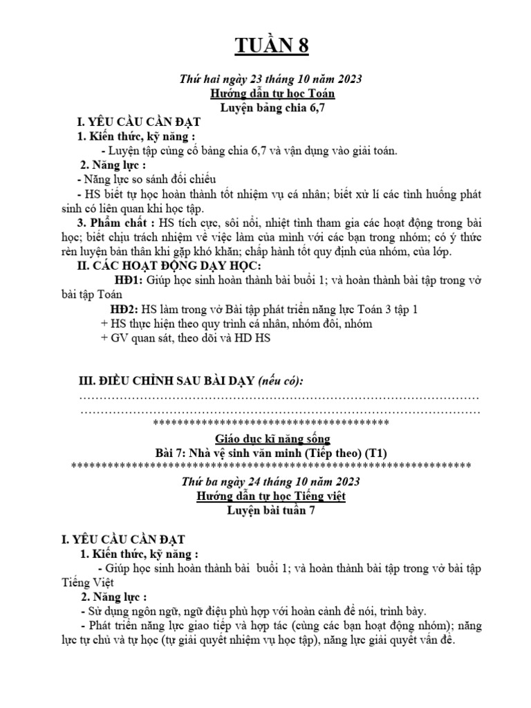 TUẦN 8 B2 23-24 | PDF