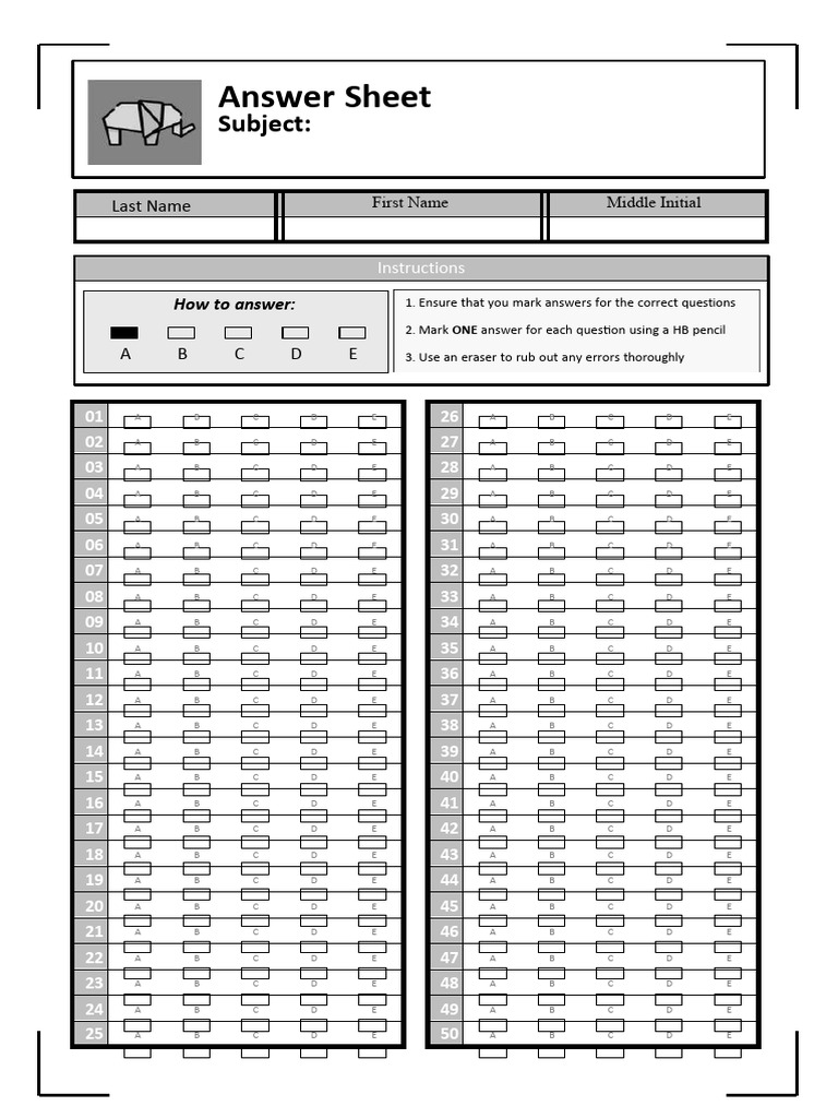 Exam Answer Sheet Template for Students | PDF | Verb | Adverb