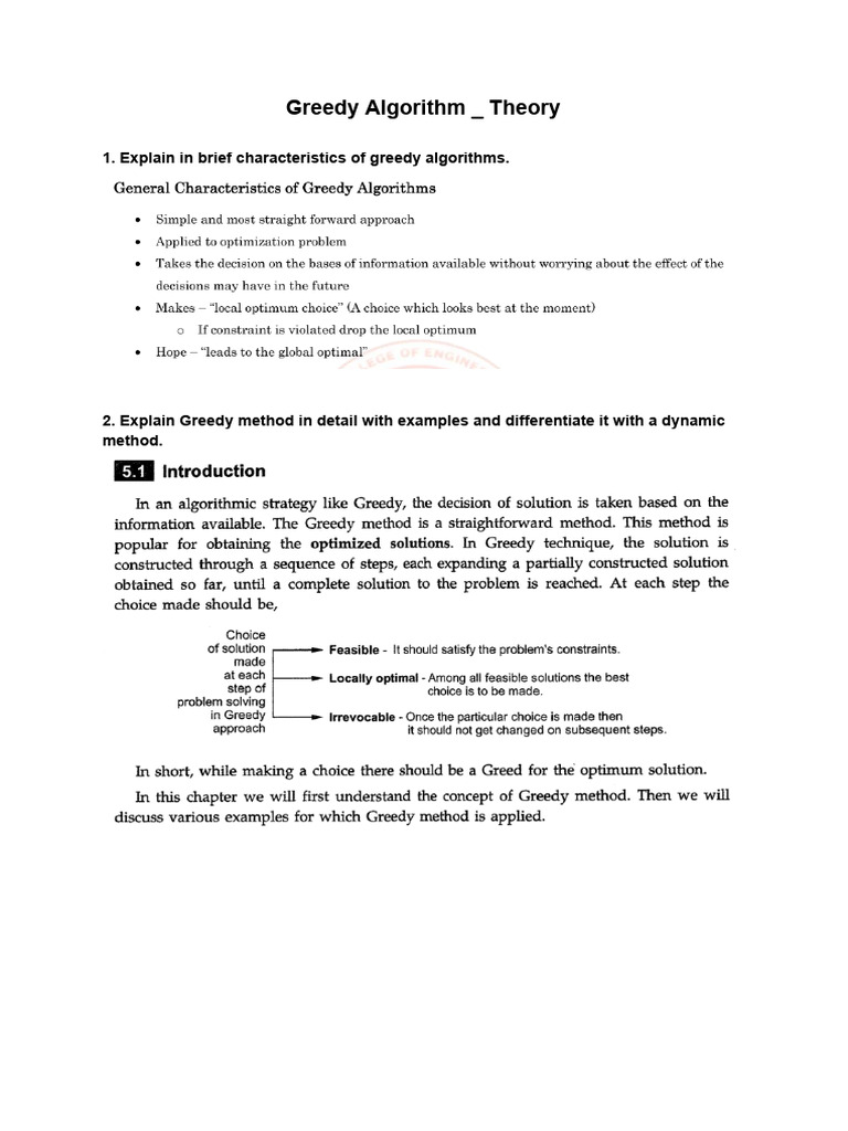 5.Greedy Algorithm _ Theory | PDF | Dynamic Programming | Computational ...