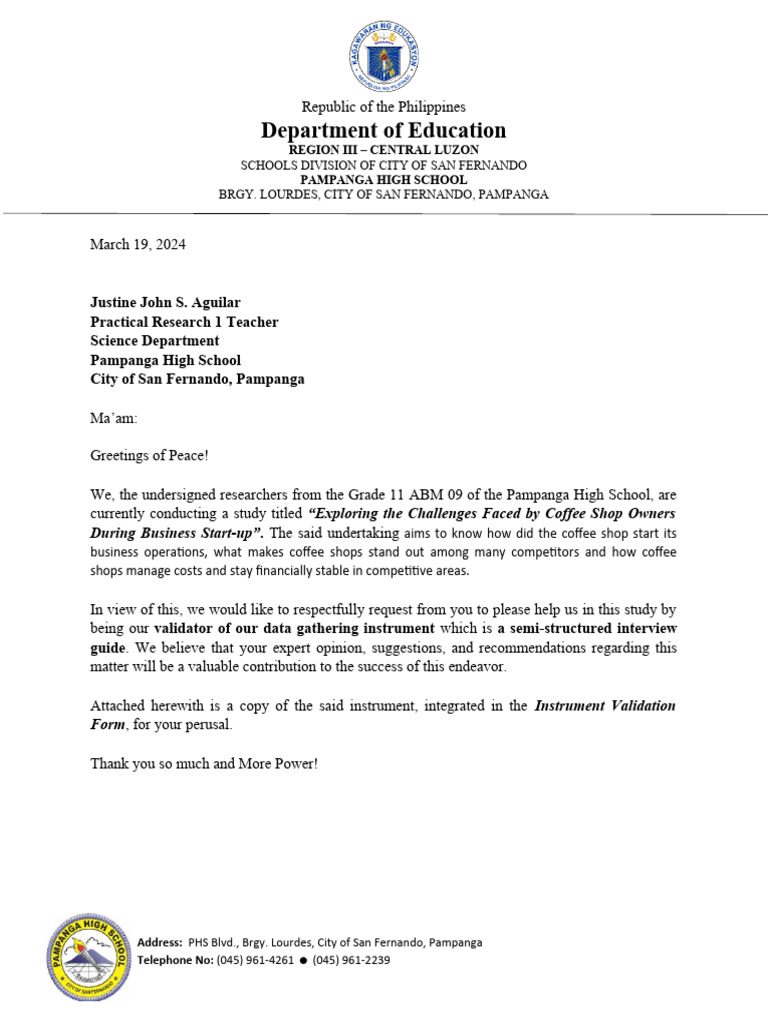 Instrument Validation Form | PDF