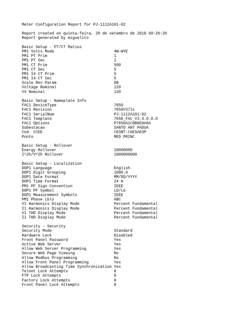 Meter Configuration Report For PJ-1112A101-02 | PDF | Domain Name System | Computer Engineering