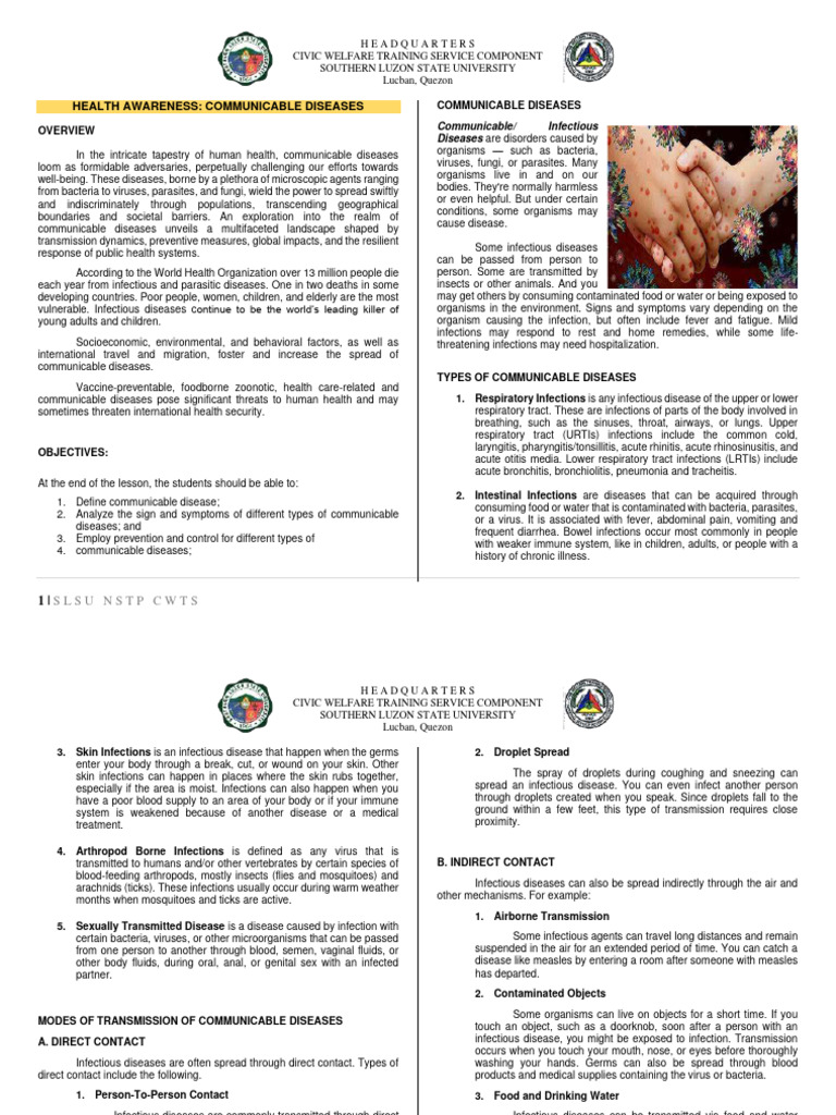 Communicable Diseases Pdf Infection Influenza