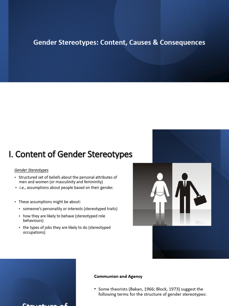4 Gender Stereotypes Content Causes and Consequences | Download Free ...