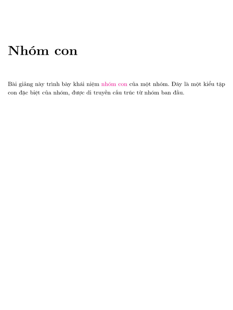 BG7. Nhóm Con (Chưa Đầy Đủ) | PDF