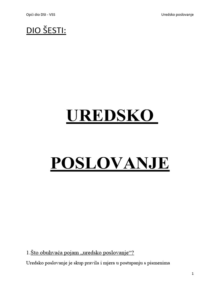 Uredsko Poslovanje Pitanja | PDF