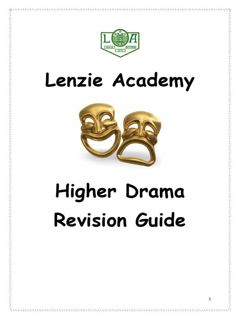 Higher Drama Revision Guide | PDF | Play (Theatre) | Essays