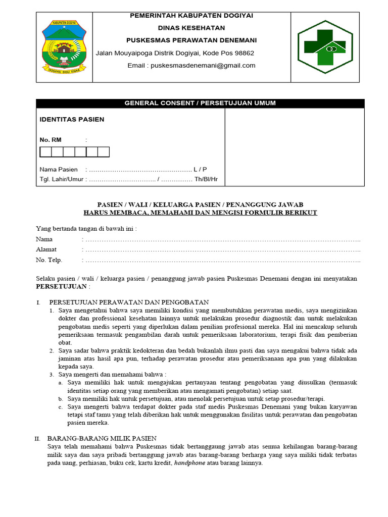 Formulir General Consent | PDF