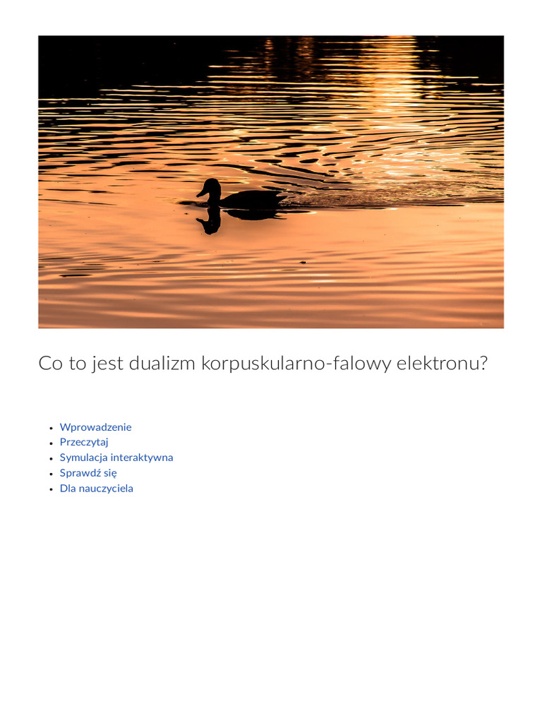 Co To Jest Dualizm Korpuskularnofalowy Elektronu | PDF