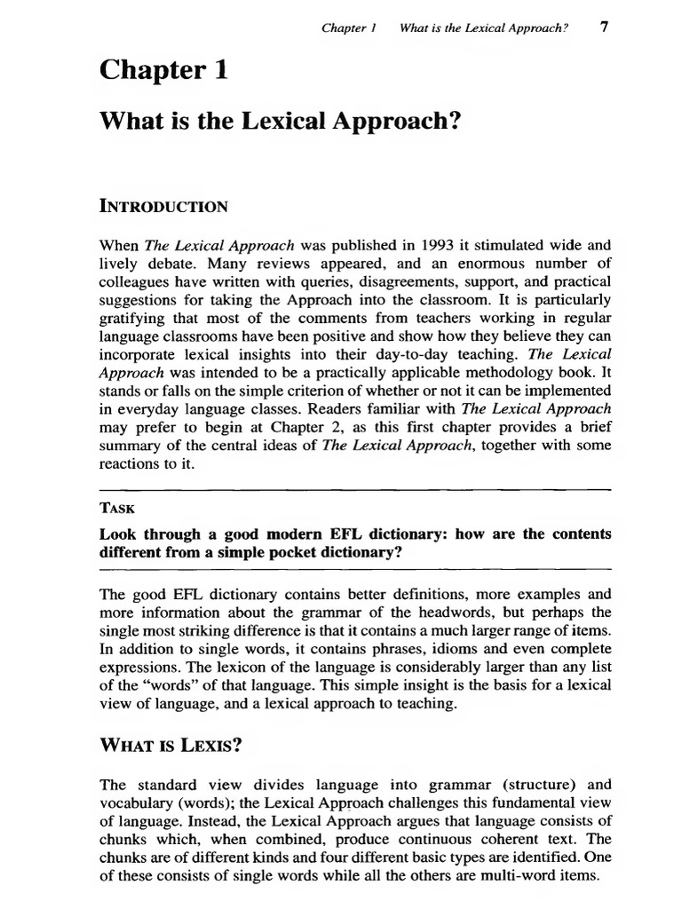 What Is The Lexical Approach? Michael Lewis PAGS 7 A 14 | PDF | Lexicon | Word