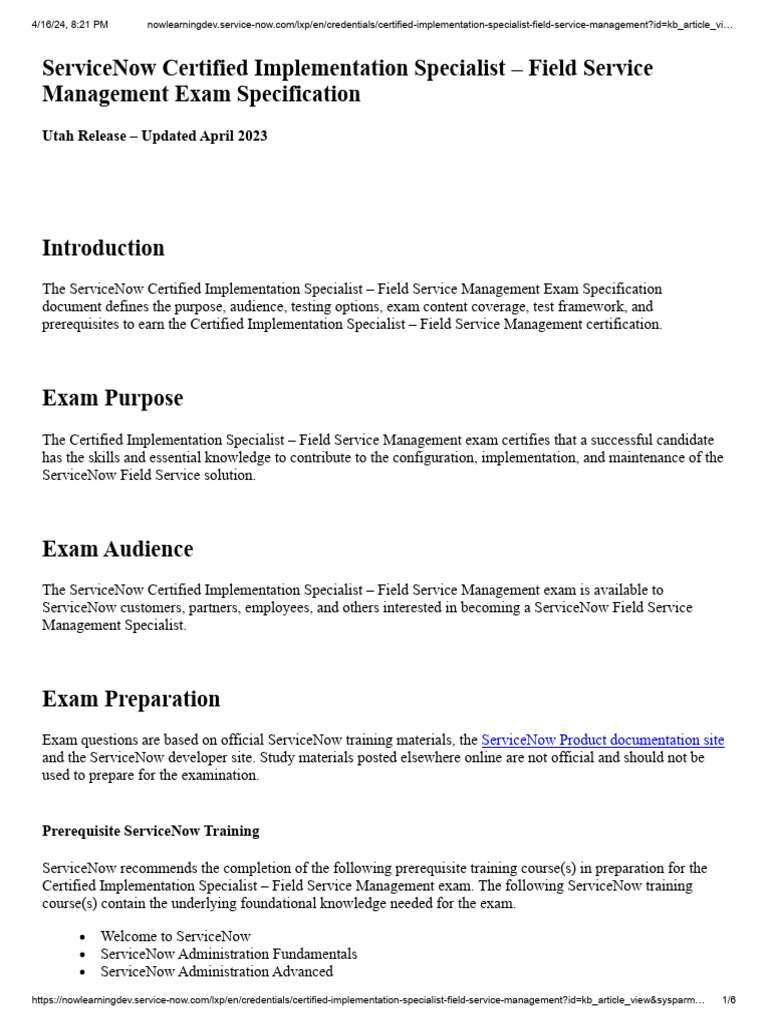 LXP en Credentials Certified-Implementation-Specialist-Field-Service-Management Id KB Article ...