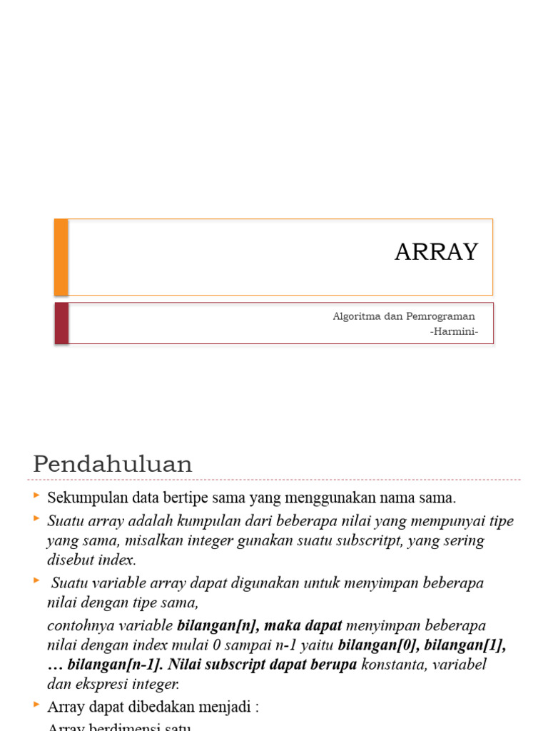 Bab 7 Array | PDF | Komputer