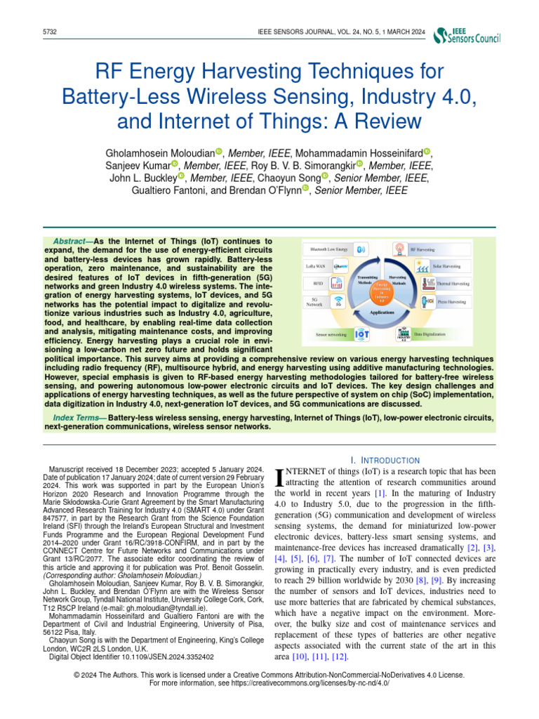 RF Energy Harvesting Techniques for Battery-Less Wireless Sensing ... RF Energy Harvesting Techniques for Battery-Less Wireless Sensing ...