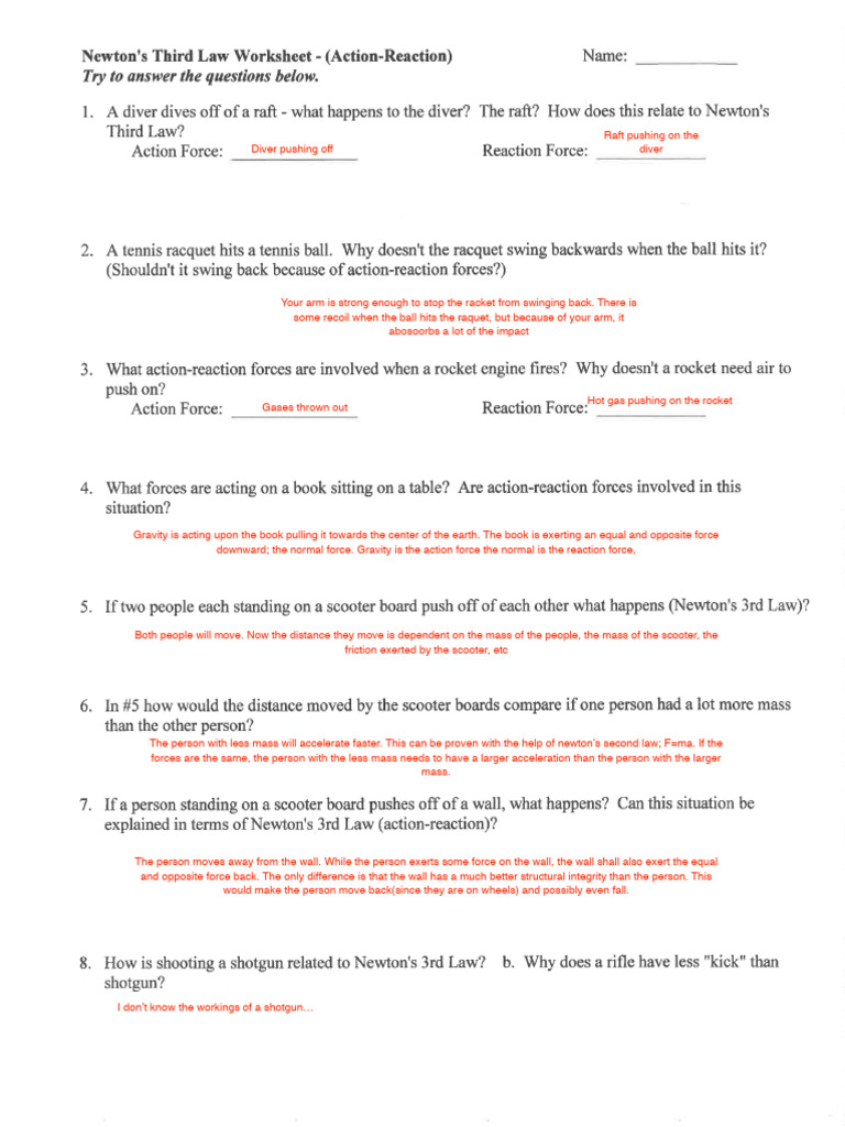 Newtons 3rd Law 1 | PDF