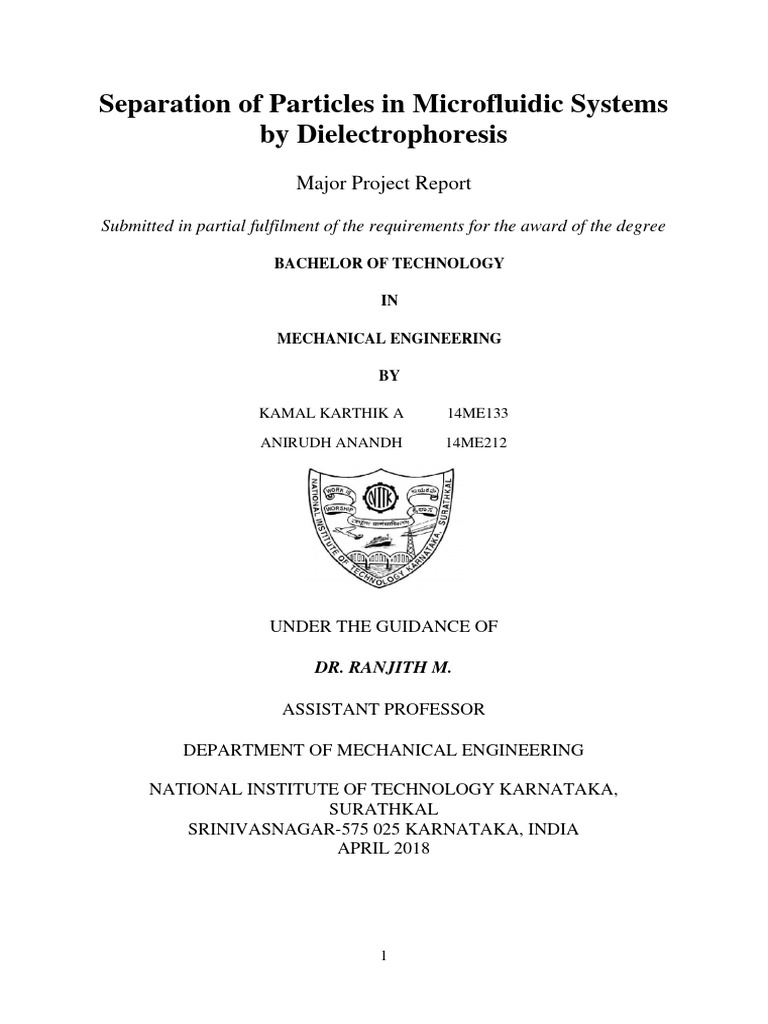 Major Project Report Pdf Physical Sciences Materials Science