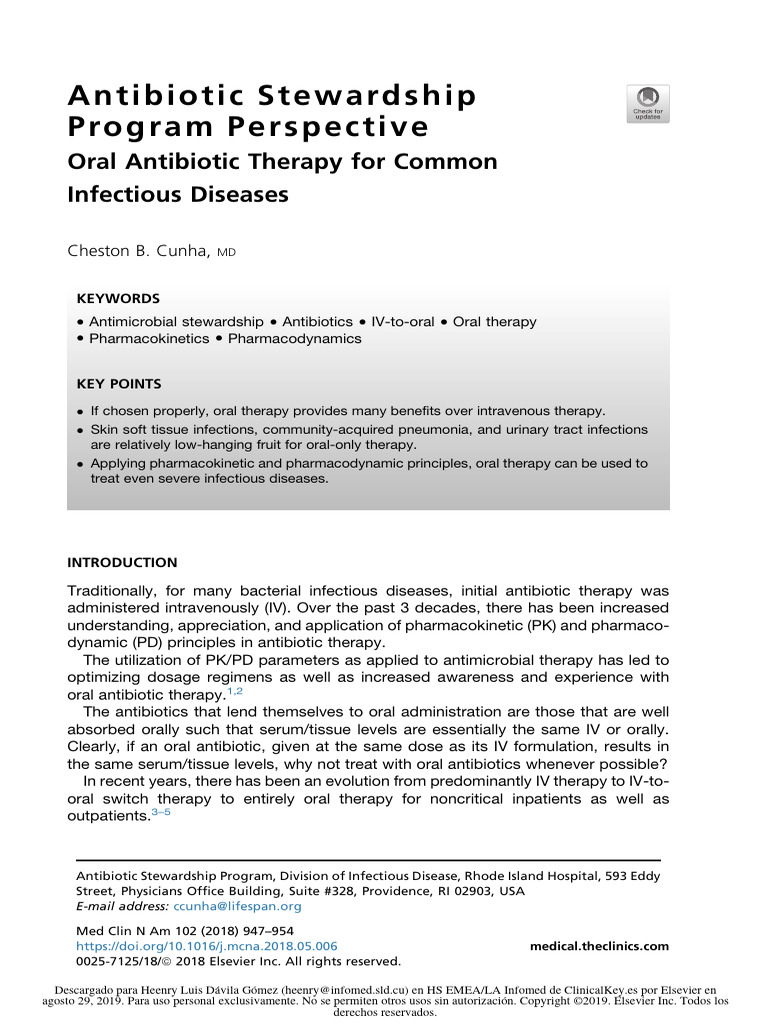 Antibiotic Stewardship Program Perspective | PDF | Pneumonia | Infection