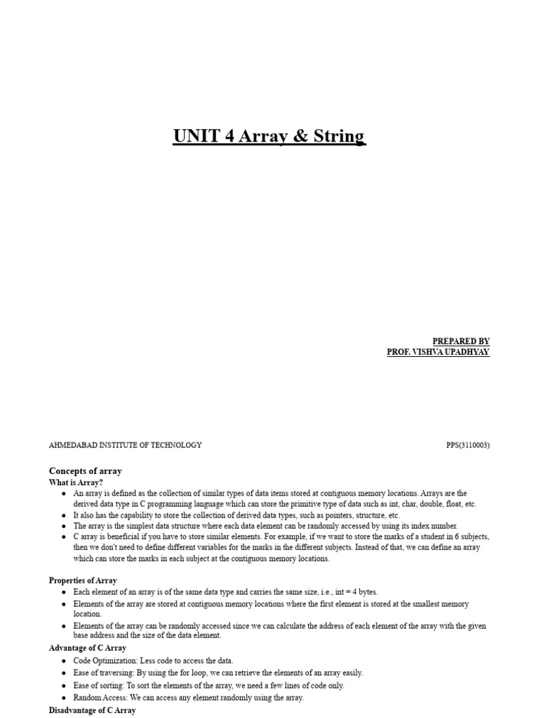 UNIT 4 | PDF | Pointer (Computer Programming) | Data UNIT 4 | PDF | Pointer (Computer Programming) | Data