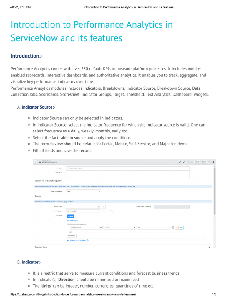 Introduction To Performance Analytics in ServiceNow and Its Features ...